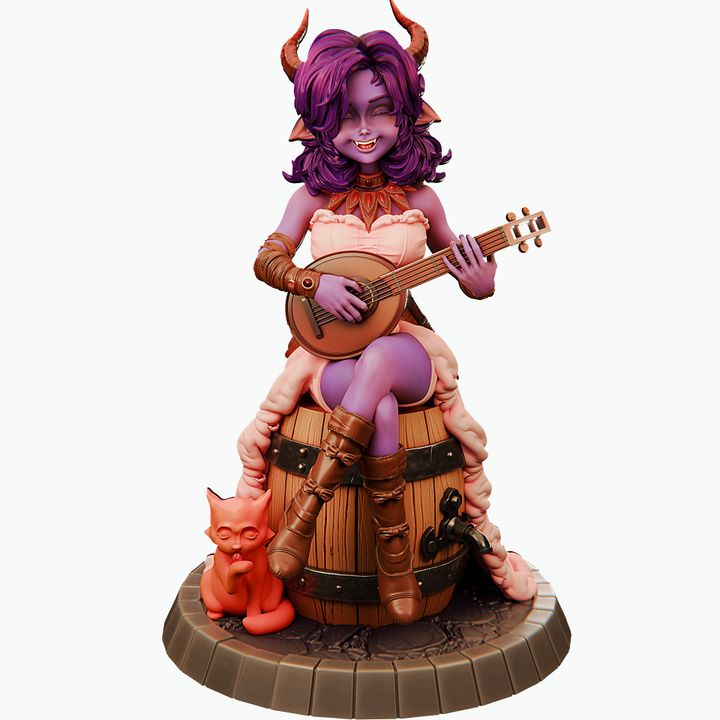 3D Printable Tiefling Bard by HoldMyMiniatures